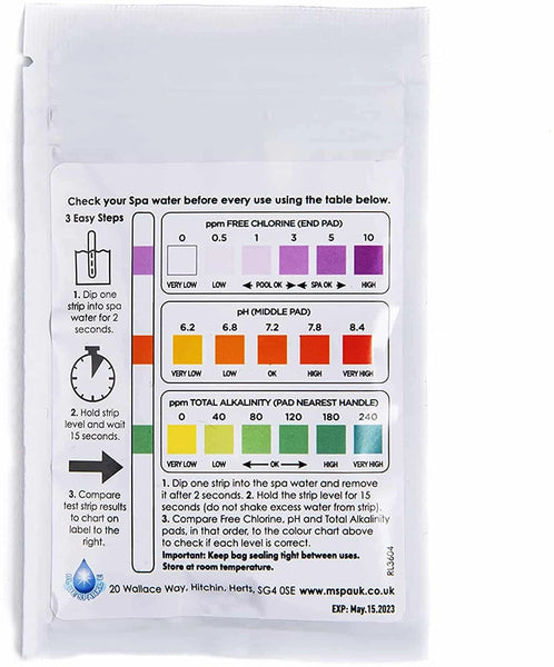 50 Dip Test Strips for Hot Tub & Pool Water